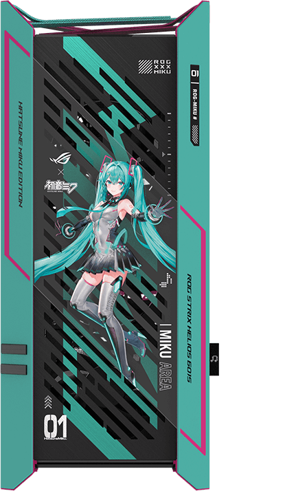 ASUS ROG Strix Helios II Hatsune Miku Edition Gaming PC Case, Dual Tempered Glass Side Panels ...
